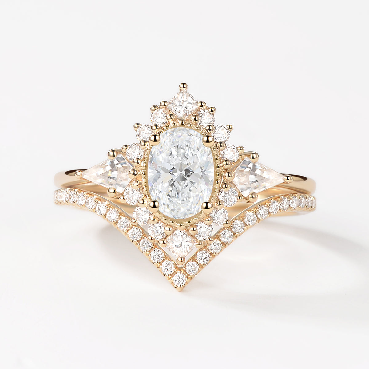 1.0-2.0ct Oval & Kite Lab Grown Diamond Ring Set – Felicegals