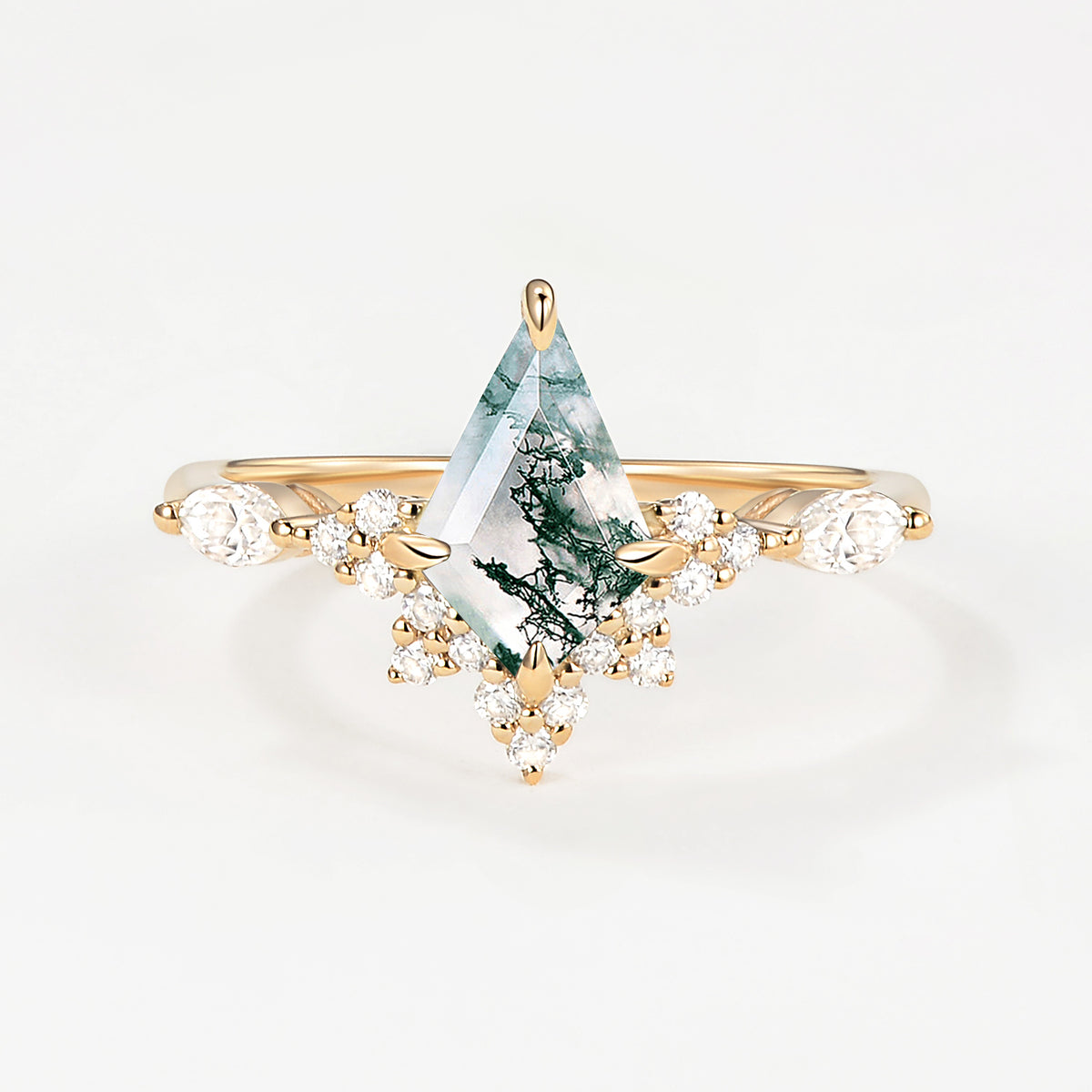 Unique Moss Agate Stacking Engagement Ring – Felicegals