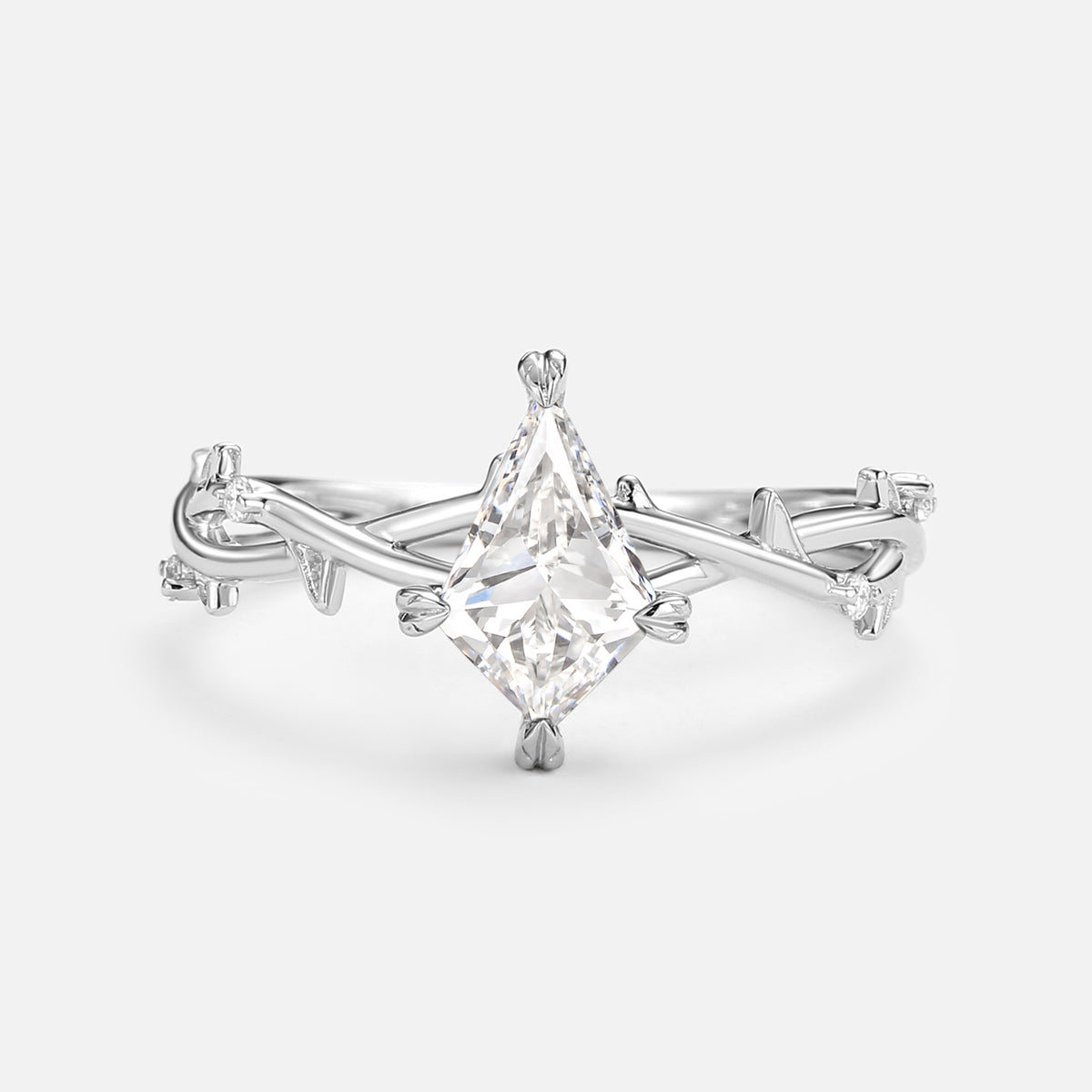 Kite Cut Leafy Lab Grown Diamond Engagement Ring - Bramble – Felicegals