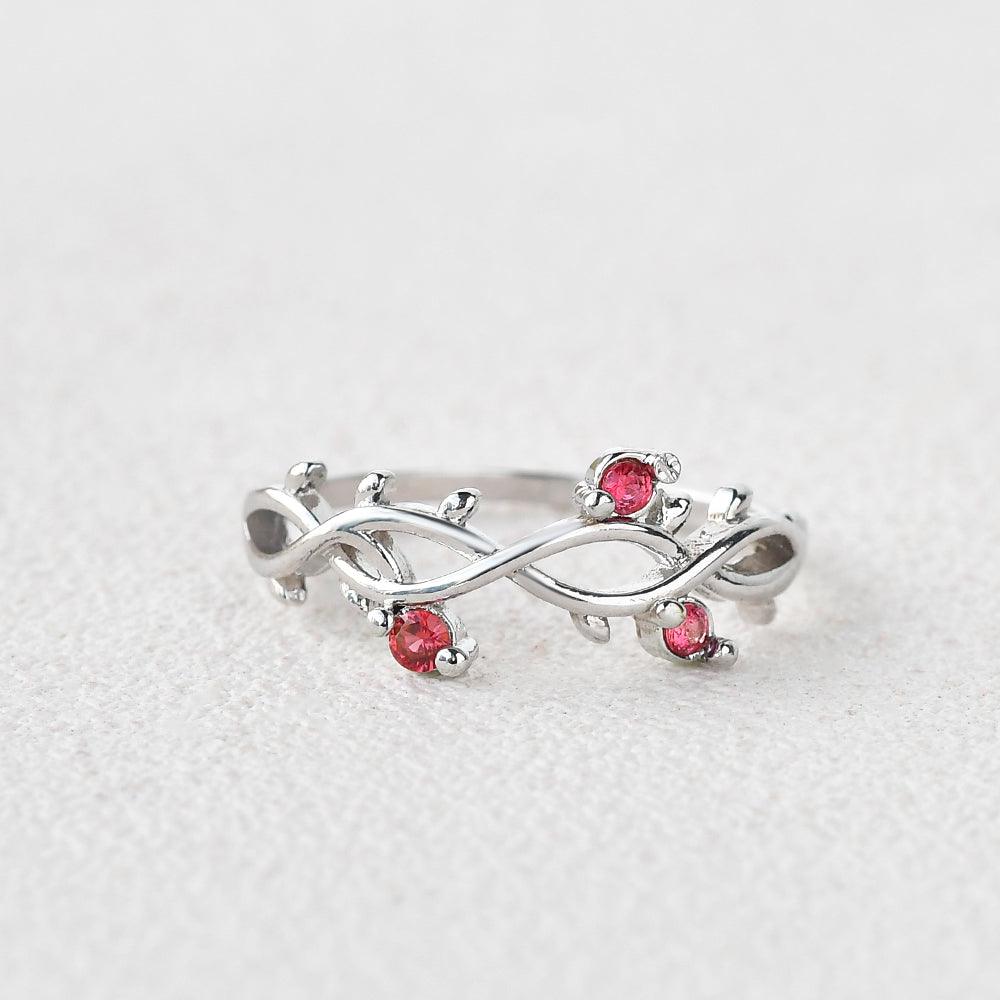 Infinity Garnet Floral Inspired Ring – Felicegals